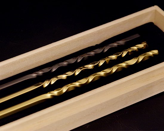 Hizm 捻り簪 3.5mm 角真鍮削り出し 長さと仕上げを選べるセミオーダー かんざし 髪飾り ヘアアクセサリー 和 和風 和装 着物 浴衣 上品 大人 きれいめ