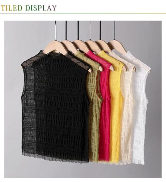 夏 ノースリーブ インナー クール冷感 接触冷感 レディース スポーツ プレゼント タンクトップ 重ね着 タートルネック 薄手 ハイネック ...