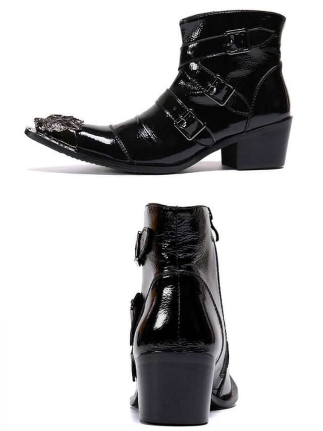 ステージ衣装 本革 ドレスブーツ 2種 渋谷系 ベルト ヒール ドレス