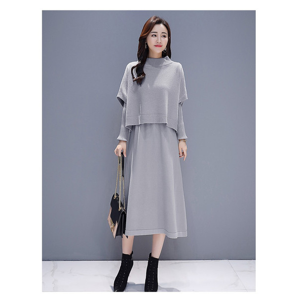 ワンピース セットアップ ニット レディース ニットセーター 半袖 秋 2
