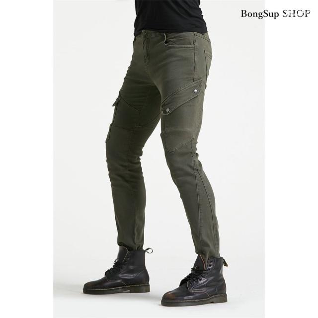 バイクパンツ デニムパンツ アーミーグリーン バイク レーシング