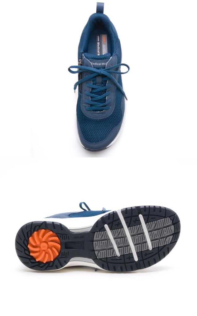 アサヒ メディカルウォーク WK M032 メンズ スニーカー 滑らない 歩きやすい 疲れない 履きやすい 防滑 スクリュー 軽量 ローカット サイドジップ 4E 幅広 おしゃれ かっこいい ...