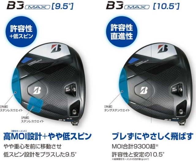 特注カスタムクラブ ブリヂストンゴルフ B3 MAX ドライバー フジクラ