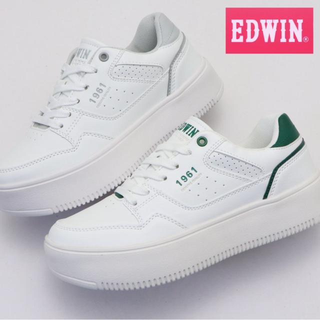 レディース スニーカー 厚底 EDWIN エドウィン 軽量 ホワイトソール カジュアル No.4317の通販はau PAY マーケット - 靴のAIKA | au PAY マーケット－通販サイト