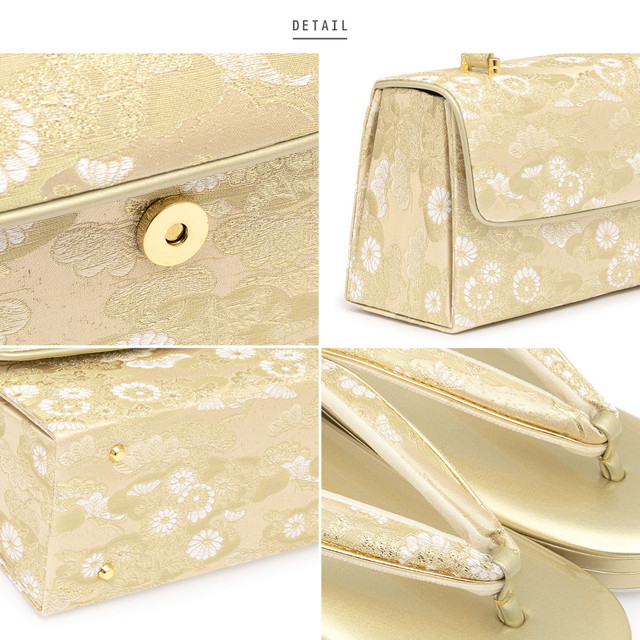 草履バッグセット 留袖用 訪問着 礼装用 フォーマル用 佐賀錦 金色