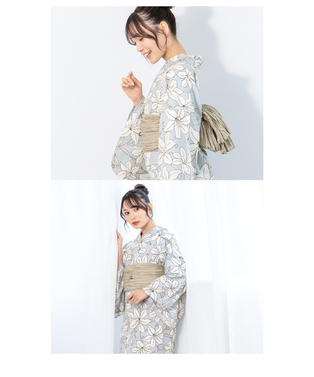 浴衣 セット レディース 浴衣セット 兵児帯 2024 大人 3点セット 水色