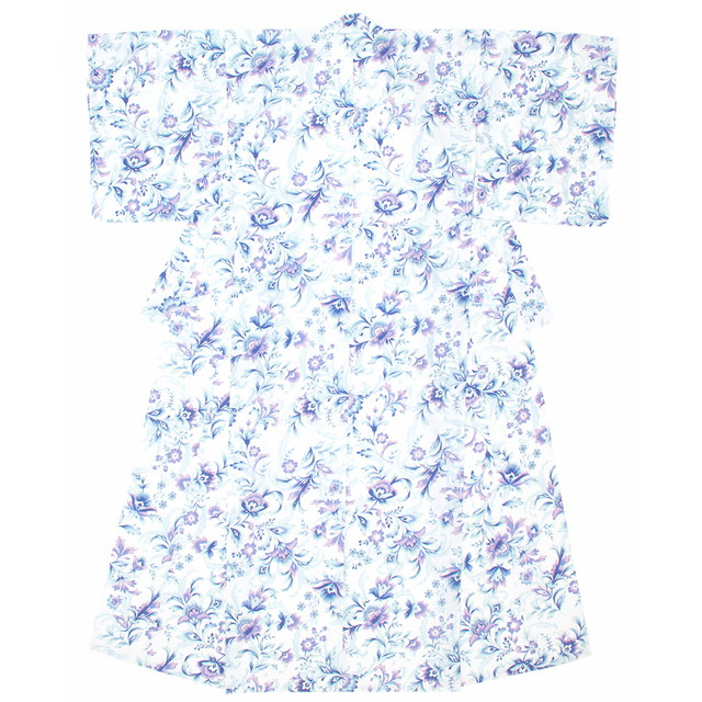 浴衣 レディース ホワイト 白 青 紫 ブルー パープル 花唐草 花