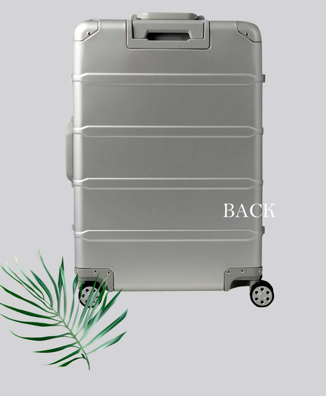 アルミ  スーツケース M サイズ キャリーケース フレーム Wキャスター c-1912 中型 シルバー ブラック《グリフィンランド》