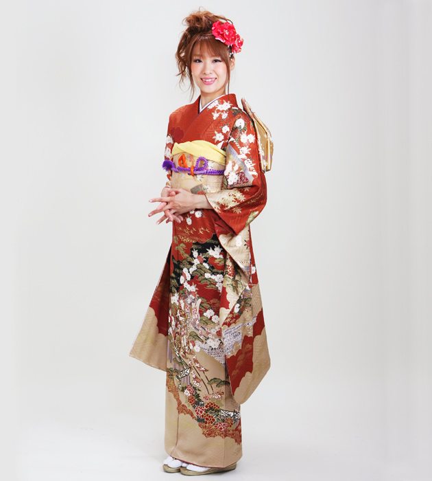 振袖 2月〜12月使用 振袖 レンタル オレンジ色 御所車 NT-192 送料無料 振袖 2月〜12月使用 振袖 レンタル オレンジ色 御所車 NT-192 送料無料