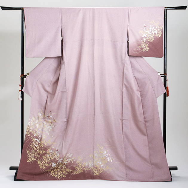 訪問着 レンタル 付下げ グレーピンク色 NT-54 お宮参り お茶会 送料無料 訪問着 レンタル 付下げ グレーピンク色 NT-54 お宮参り お茶会 送料