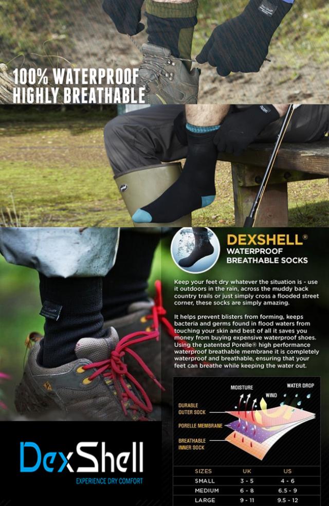 防水ソックス 防水靴下 防水・通気 オーバーカフウェイディングソックス デックスシェル【DS630W】【DexShellシリーズ】の通販はau PAY マーケット - アーカム株式会社 ...