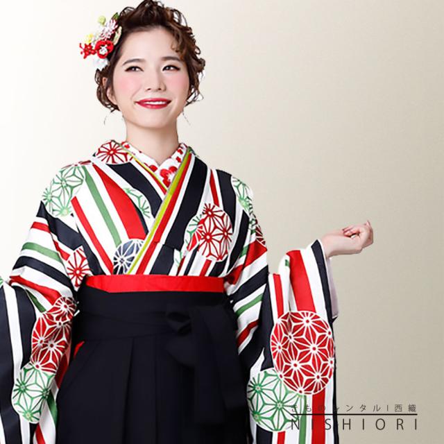 和遊日 二尺袖 着物 袴 レンタル 貸衣装 Sサイズ 小学生 対応可 黒 赤