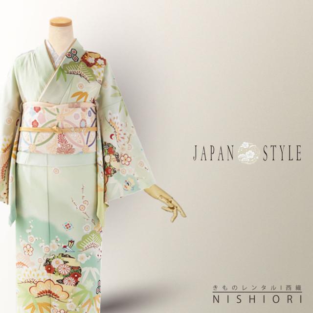 訪問着 レンタル 着物 貸衣装 フルセット JAPAN STYLE ブランド 薄緑