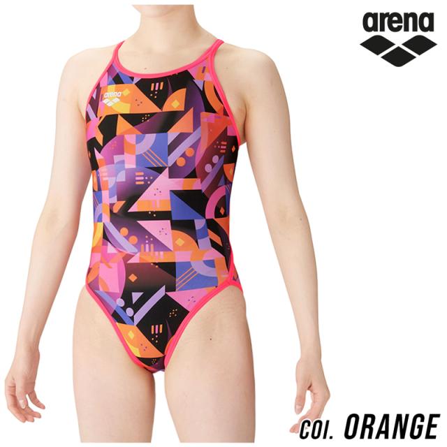 arena アリーナ トレーニング ワンピース 水着 フィットネス レディース オープンバック フライバック 《レビュー記入でメール便無料》 水泳 競泳 スイミング 練習 部活 クラブ プール ママ ミセス 学生 中学生 高校生 総柄 動きやすい SS S M : SAR-4127W トレーニング