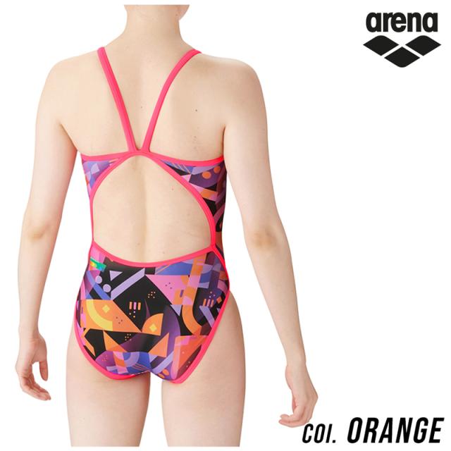 arena アリーナ トレーニング ワンピース 水着 フィットネス レディース オープンバック フライバック 《レビュー記入でメール便無料》 水泳 競泳 スイミング 練習 部活 クラブ プール ママ ミセス 学生 中学生 高校生 総柄 動きやすい SS S M : SAR-4127W トレーニング