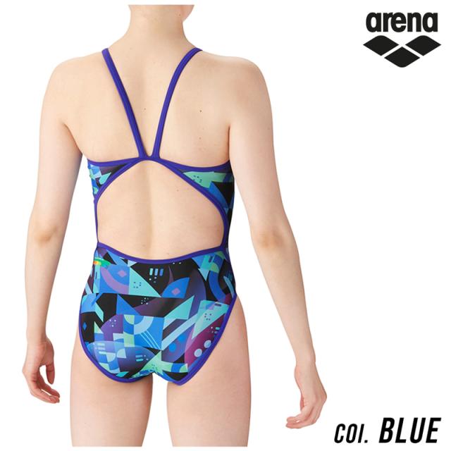 arena アリーナ トレーニング ワンピース 水着 フィットネス レディース オープンバック フライバック 《レビュー記入でメール便無料》 水泳 競泳 スイミング 練習 部活 クラブ プール ママ ミセス 学生 中学生 高校生 総柄 動きやすい SS S M : SAR-4127W トレーニング