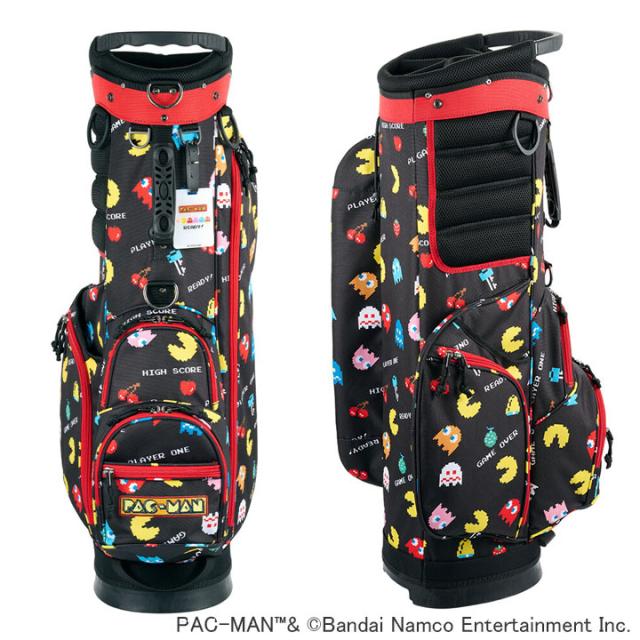 パックマン OCB0009 カートバッグ レッド 9.5型 2.6kg スタンド式 5分割 47インチ対応 バンダイ ナムコ 公式 ゲーム キャラクター  PAC-MAN BANDAI NAMCO  ゴルフバッグ  カート式  キャディバッグ