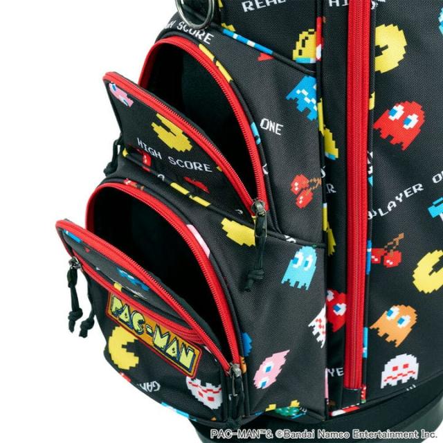 パックマン OCB0009 カートバッグ レッド 9.5型 2.6kg スタンド式 5分割 47インチ対応 バンダイ ナムコ 公式 ゲーム キャラクター  PAC-MAN BANDAI NAMCO  ゴルフバッグ  カート式  キャディバッグ
