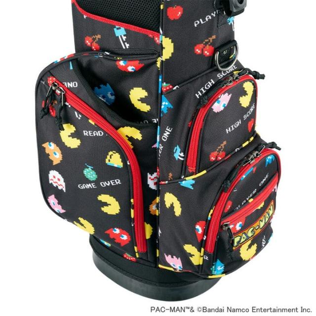 パックマン OCB0009 カートバッグ レッド 9.5型 2.6kg スタンド式 5分割 47インチ対応 バンダイ ナムコ 公式 ゲーム キャラクター  PAC-MAN BANDAI NAMCO  ゴルフバッグ  カート式  キャディバッグ