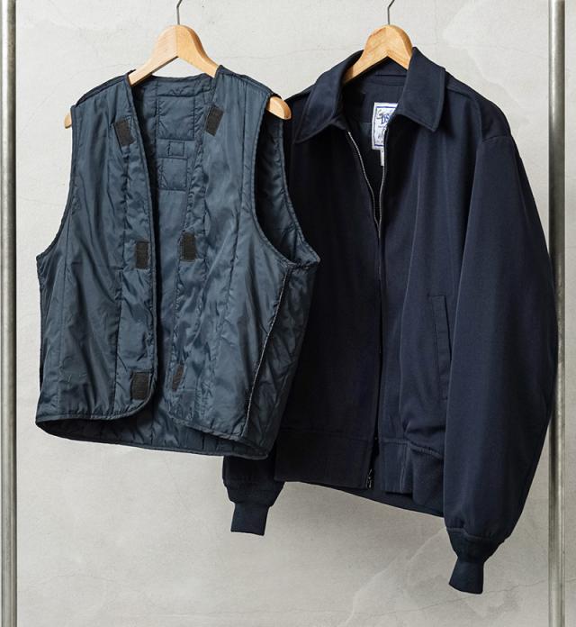 実物 USED 米軍 U.S.AIR FORCE ライトウェイトジャケット ライナー付き SOLID【Cx】【I】｜メンズファッション アメカジ ミリタリー ブルゾン 古着 ネイビー 刺繍ロゴ ユーズド