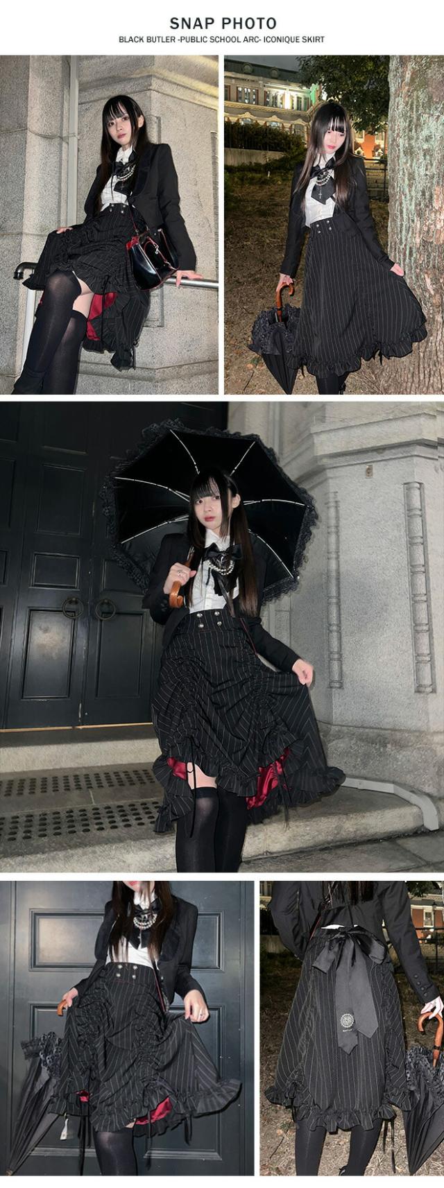 MAYLA マイラ アニメ『黒執事 -寄宿学校編- 』 グッズ 服 スカート セバスチャン・ミカエリス アニメ『黒執事 -寄宿学校編- 』 アイコニック スカート レディース 正規品 公式 黒執事 キャラクターグッズ 人気 ブランド プレゼント