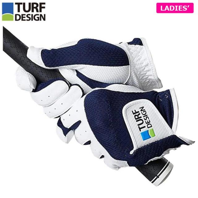朝日ゴルフ TURF DESIGN ターフデザイン レディース 両手用 ゴルフグローブ TDGL-2170L ホワイト/ネイビーの通販はau ...