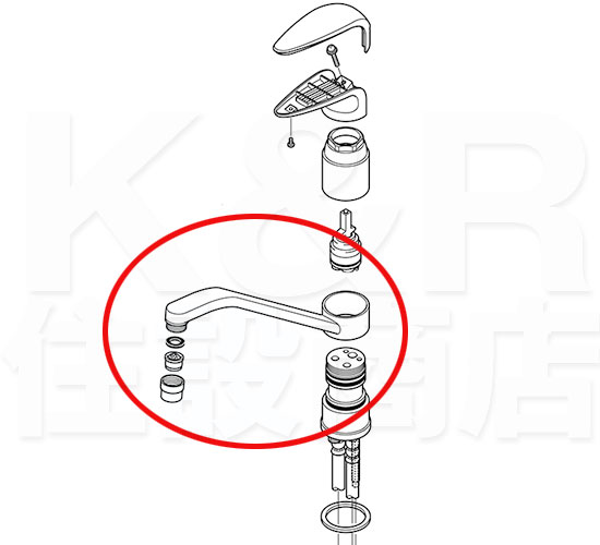 【KVK】旧MYM 吐水パイプ 260mm KPP505（FB237等用）蛇口 キッチン水栓用 水栓金具 部材・部品等 送料無料の通販はau PAY マーケット - K&R住設商店 au ...