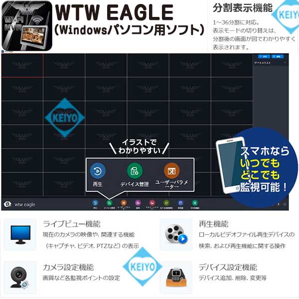 イーグルミニ(WTW-EG1372GW)【500万画素録画対応7インチワイヤレスカメラ用モニター】 【IPカメラ】 【防犯カメラ】【塚本無線】の通販はau PAY マーケット - 防犯カメラの ...
