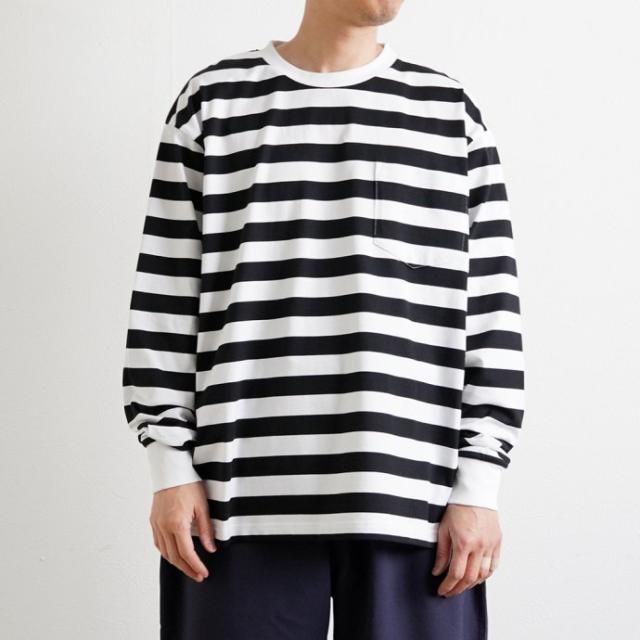 Powderhorn Mountaineering / PH23SS-002 P.H. M.STRIPE L/S TEE Regular Stripe - Black/White ボーダー長袖Tシャツ