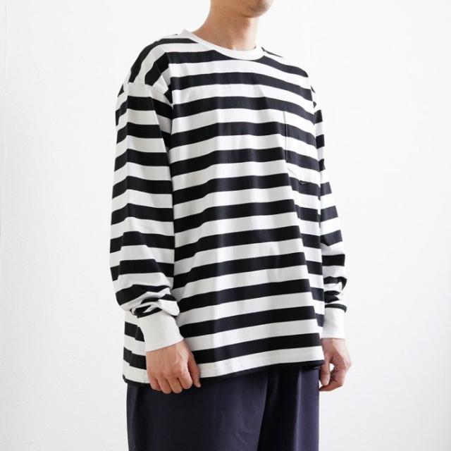 Powderhorn Mountaineering / PH23SS-002 P.H. M.STRIPE L/S TEE Regular Stripe - Black/White ボーダー長袖Tシャツ
