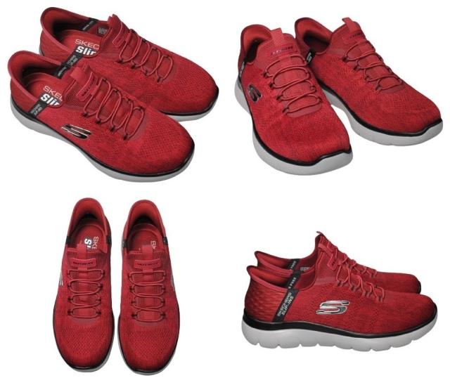 【靴のHOSHIKAWA】  『SKECHERS 232469W』 スケッチャーズ スニーカー スリップインズ メンズ 24.5cm〜29cm レッド/ブラック ウォーキングシューズ メンズ 立ったまま履ける 合皮