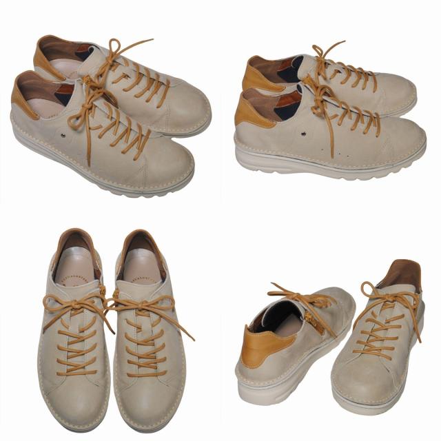 【靴のHOSHIKAWA】  『A-OK 7091』 エーオーケー AZURE/FOREST 21.5cm〜25cm EEEE レザースニーカー 撥水加工 ファスナー 厚底 レースアップ 牛革