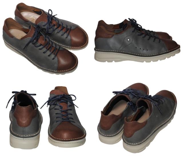 【靴のHOSHIKAWA】  『A-OK 7091』 エーオーケー AZURE/FOREST 21.5cm〜25cm EEEE レザースニーカー 撥水加工 ファスナー 厚底 レースアップ 牛革