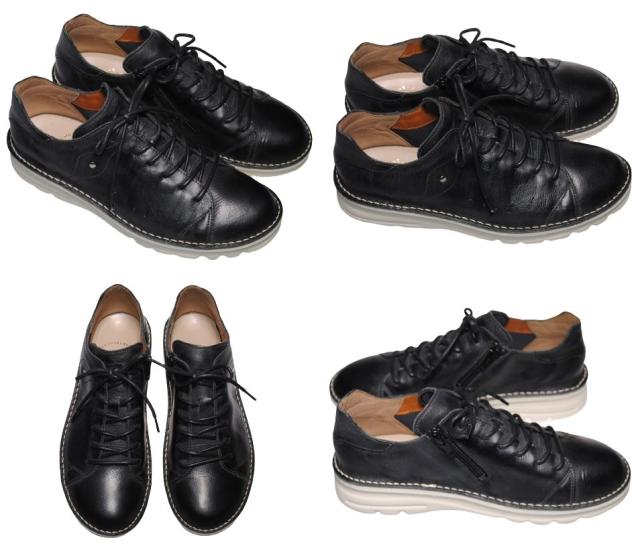 【靴のHOSHIKAWA】  『A-OK 7091』 エーオーケー AZURE/FOREST 21.5cm〜25cm EEEE レザースニーカー 撥水加工 ファスナー 厚底 レースアップ 牛革