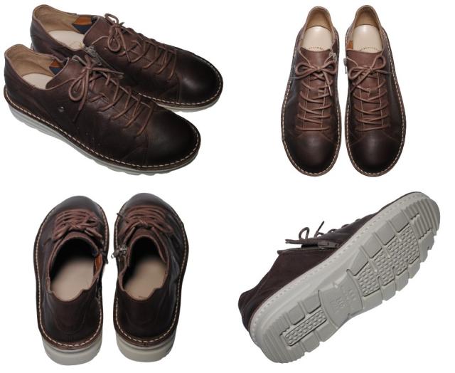 【靴のHOSHIKAWA】  『A-OK 7091』 エーオーケー AZURE/FOREST 21.5cm〜25cm EEEE レザースニーカー 撥水加工 ファスナー 厚底 レースアップ 牛革