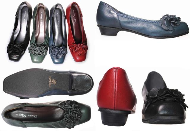 【靴のHOSHIKAWA】  『Dona Miss 3279』 ドナミス パンプス 21.5cm〜25cm EEE レディース アイボリー ローヒール リボン 国産 幅広 本革