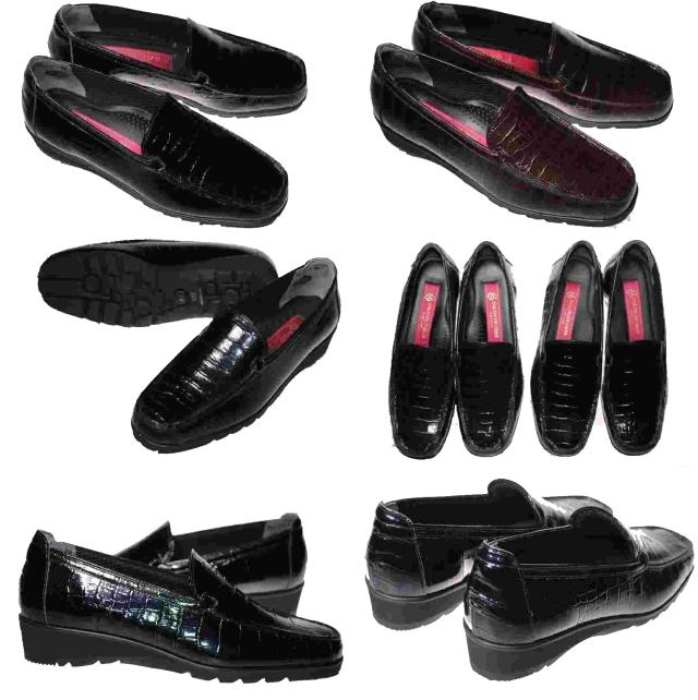 【靴のHOSHIKAWA】  『SALON DE GRES 13220』 サロンドグレー ネイビー 21.5cm〜25cm EEE ローファー スクエアトゥ 牛革 日本製