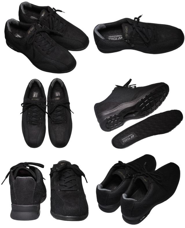 【靴のHOSHIKAWA】  『YONEX SHWL30A 007』 ヨネックス スニーカー 22cm〜25cm 3.5E レディース ブラック ウォーキングシューズ メッシュ 合皮