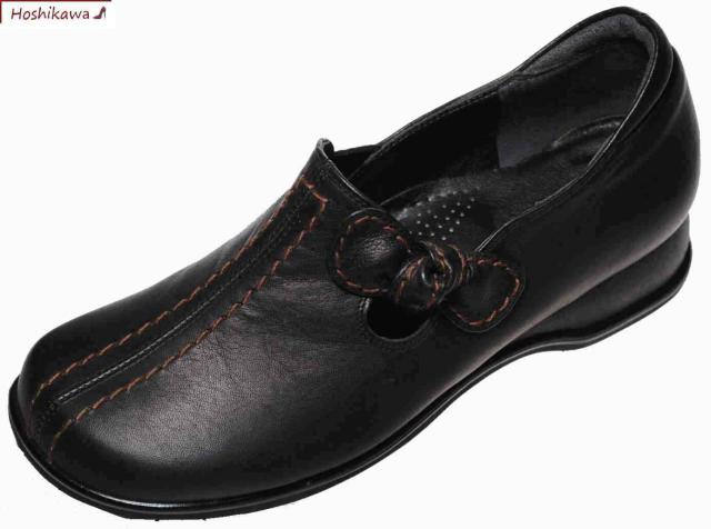 【靴のHOSHIKAWA】  『MODE NINE 13120』  21.5cm〜25cm EEEE ベージュ スクエアトゥ フラット底 スリッポン 本革 日本製