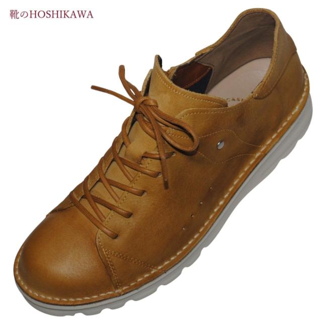 【靴のHOSHIKAWA】  『A-OK 7091』 エーオーケー AZURE/FOREST 21.5cm〜25cm EEEE レザースニーカー 撥水加工 ファスナー 厚底 レースアップ 牛革