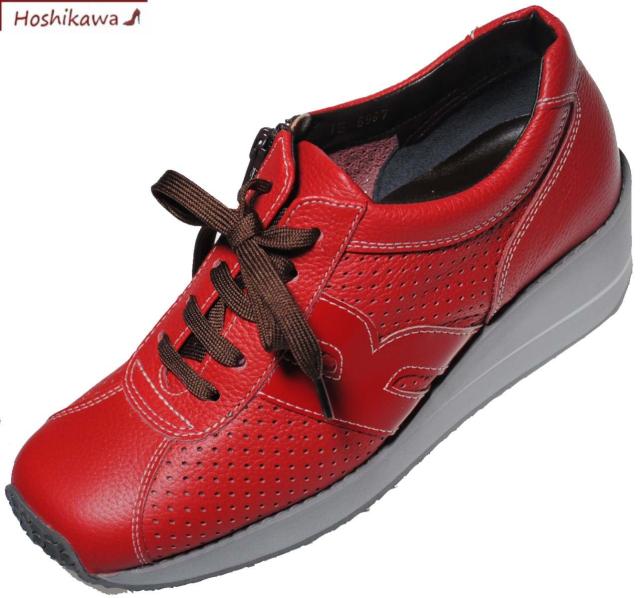 【靴のHOSHIKAWA】  『VITA NOVA 6967』 ヴィタノバ ダークグレー 21.5cm〜24.5cm EEE レザーシューズ レディース レースアップ 牛革 ファスナー 牛革 厚底