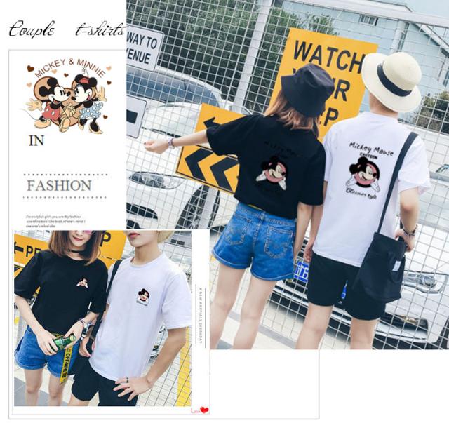 2COLORS T-shirt disney ディズニー ペアルック カップル Tシャツ トップス Tシャツ ミッキー半袖 夏 夫婦 お揃い 旅行 プレゼント Mickey柄の通販はau ...