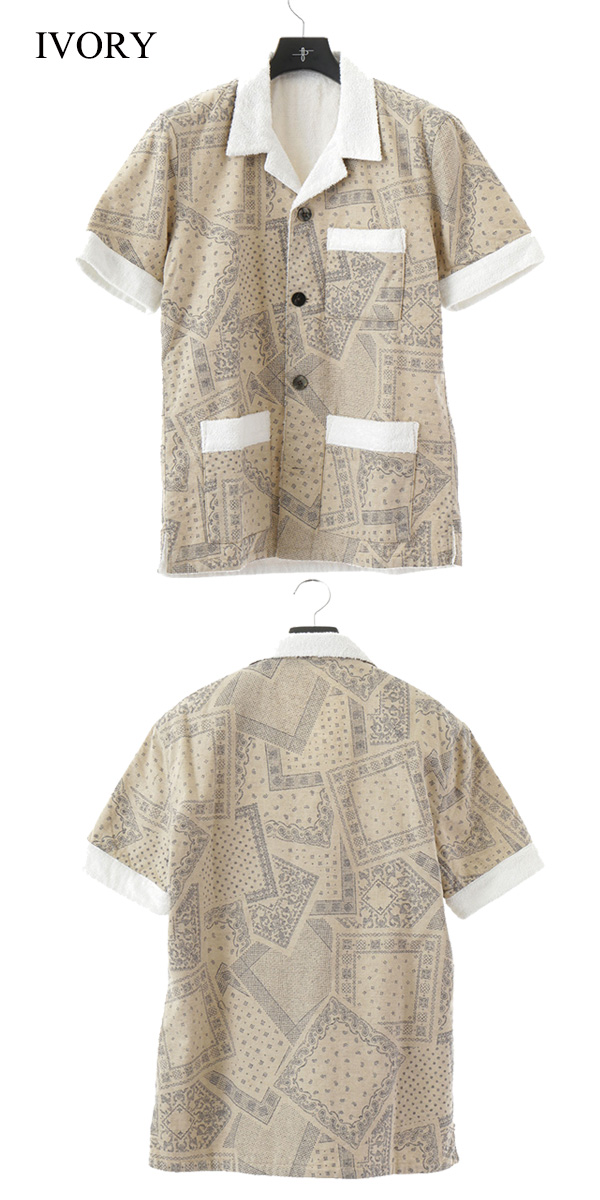 NO ID ノーアイディー CLシーチングバンダナ柄ビーチSH 半袖