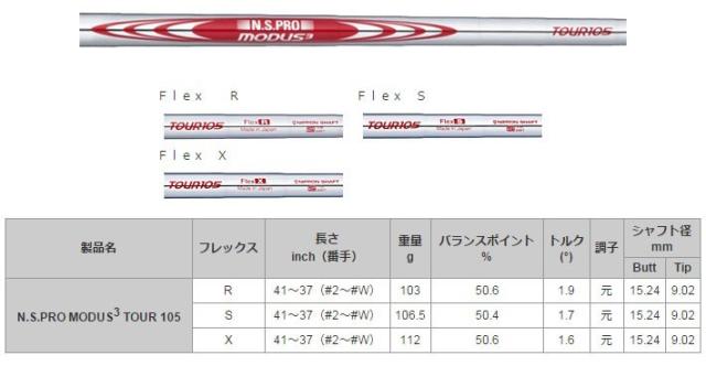 ピン  PING  G430/G425/G410　ハイブリッド  スリーブ装着シャフト　モーダス３　Tour105　 日本シャフト　N.S.PRO MODUS3 Tour105
