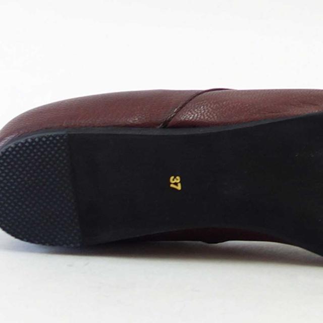 【SALE】 ユーコ イマニシ yuko imanishi +   76149 レッドブラウン 甲深 Vカット フラット スリッポンシューズ  展開サイズ 23cm 23.5cm 24cm「靴」
