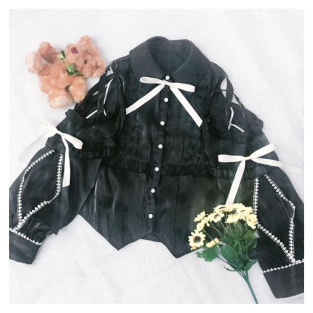 ロリータ服 白 ロリータ ワンピース 黒 かわいい フリル 4点セット