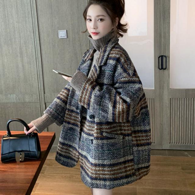 チェスターコート レディース 秋冬 40代 チェック柄 チェスターコート