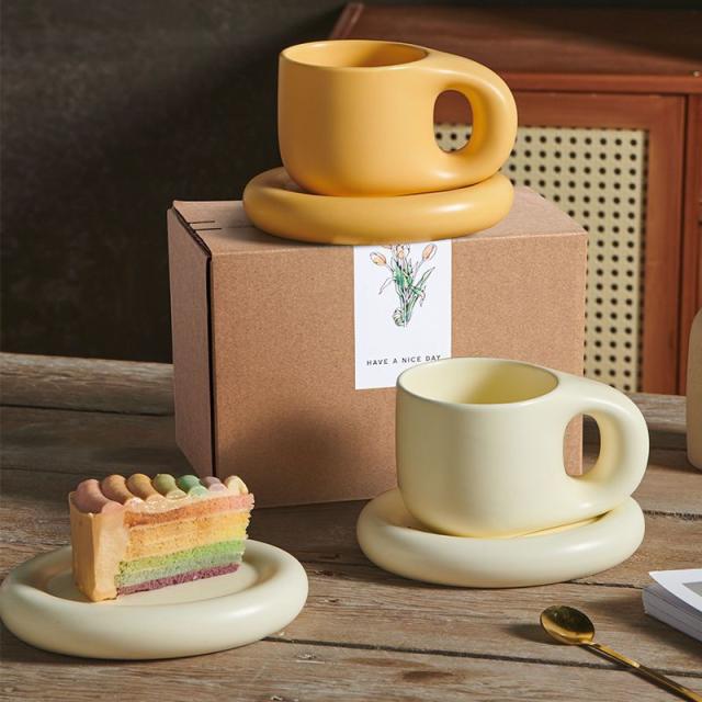 マグカップ×ソーサー コーヒーカップ ティーカップ 陶器 2点 マグカップ×ソーサー コーヒーカップ ティーカップ 陶器 2点