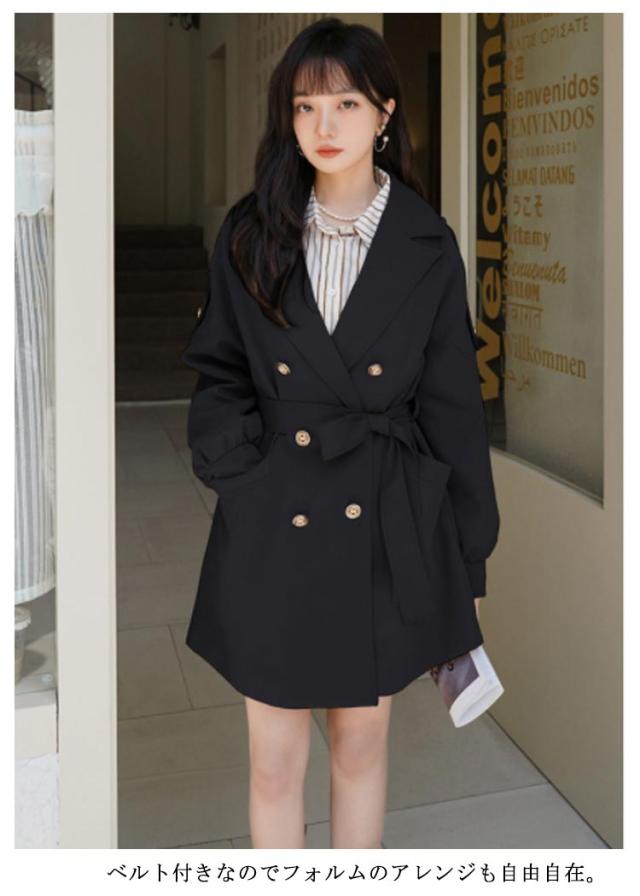 トレンチコート アウター コート レディース ボリューム袖 キャンディ