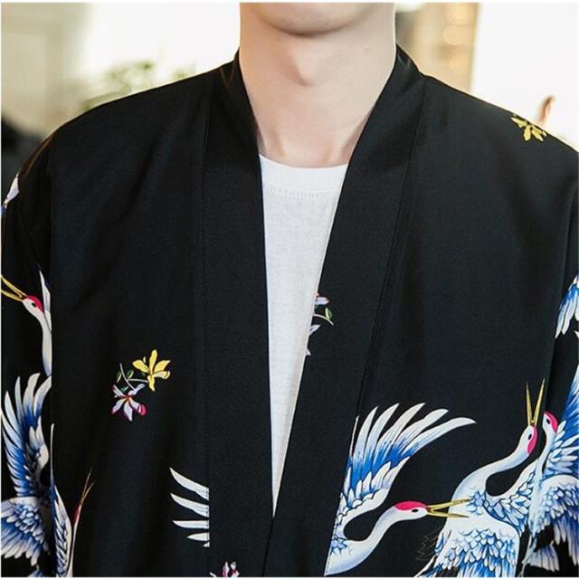 上下2点セット綿麻リネンカーディガン通気性メンズジャケットトレーナ